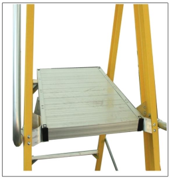 Escalera Fibra de Vidrio con Plataforma 5 Peldaños - AGUMAX